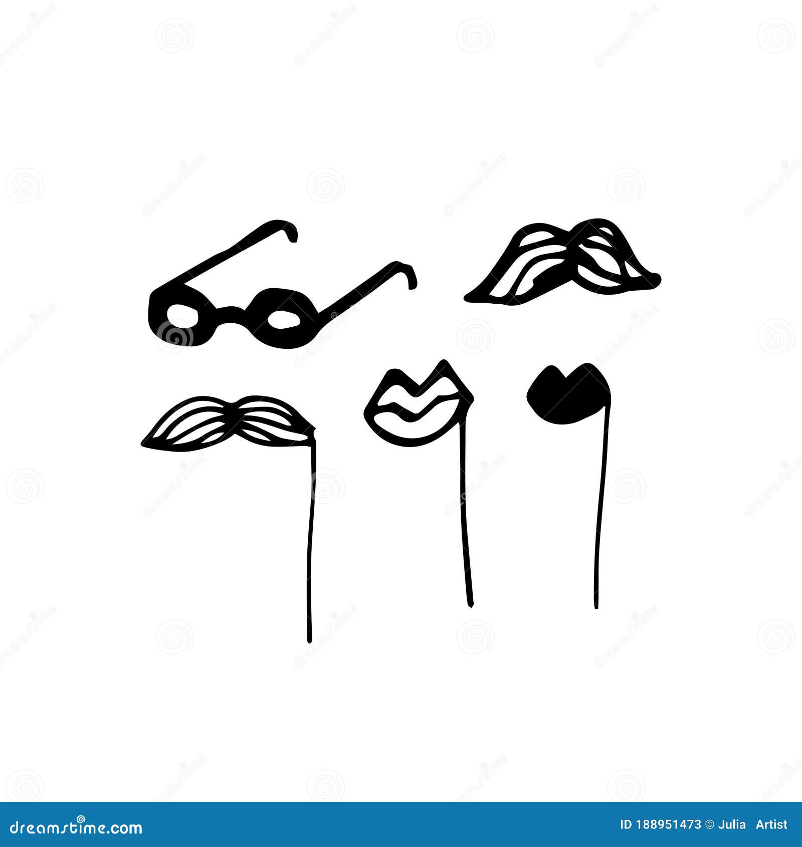 Hand-draw mask doodle stock vector. Illustration of glasses - 188951473