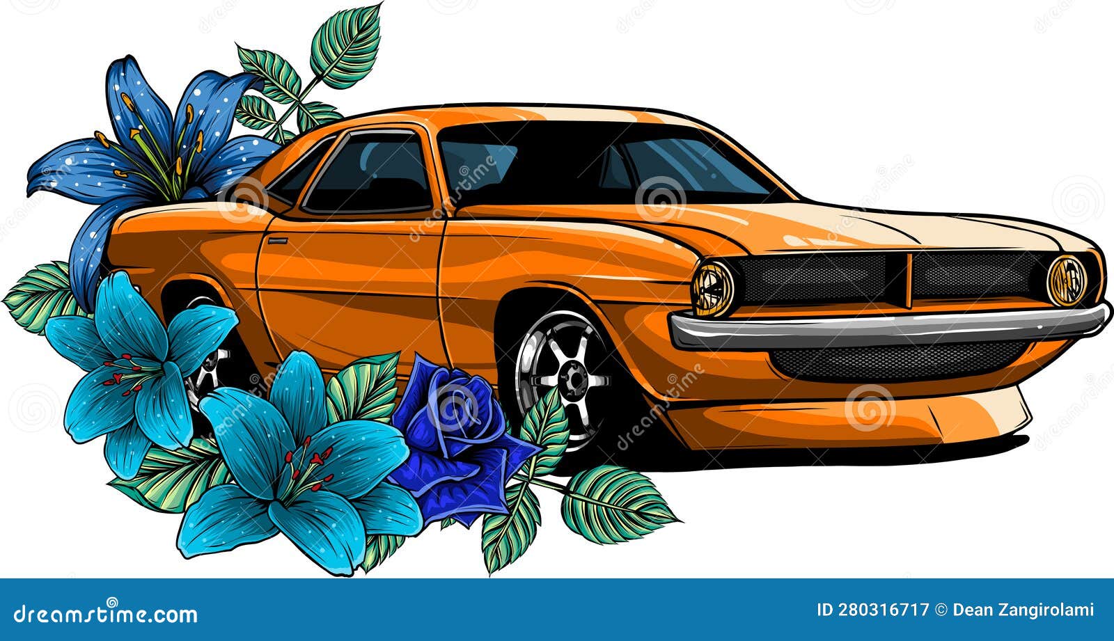 Hand Draw of Muscle Car Vector Illustration Design Stock Vector ...