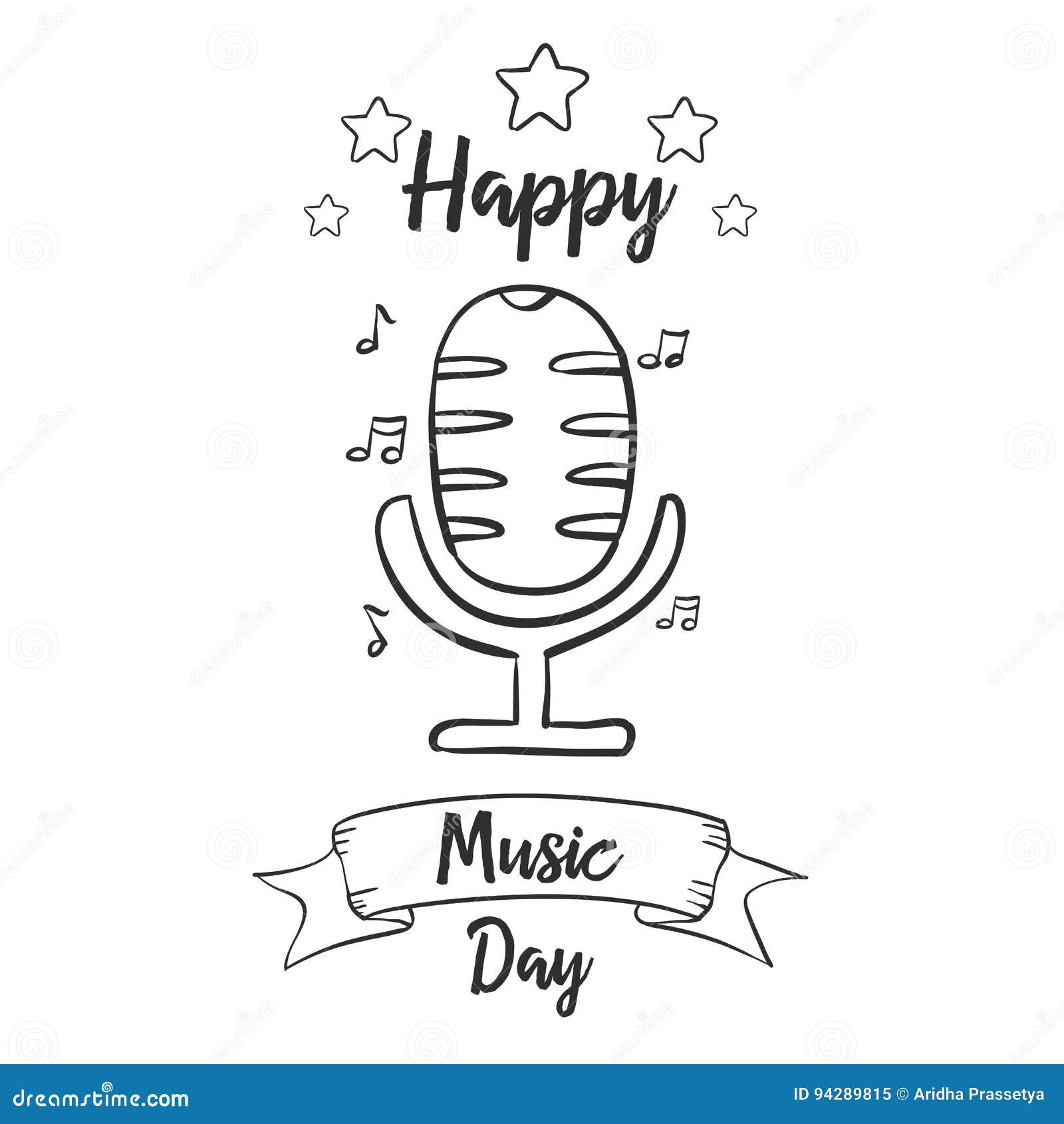Hand Draw Music Day Celebration Stock Vector - Illustration of show ...
