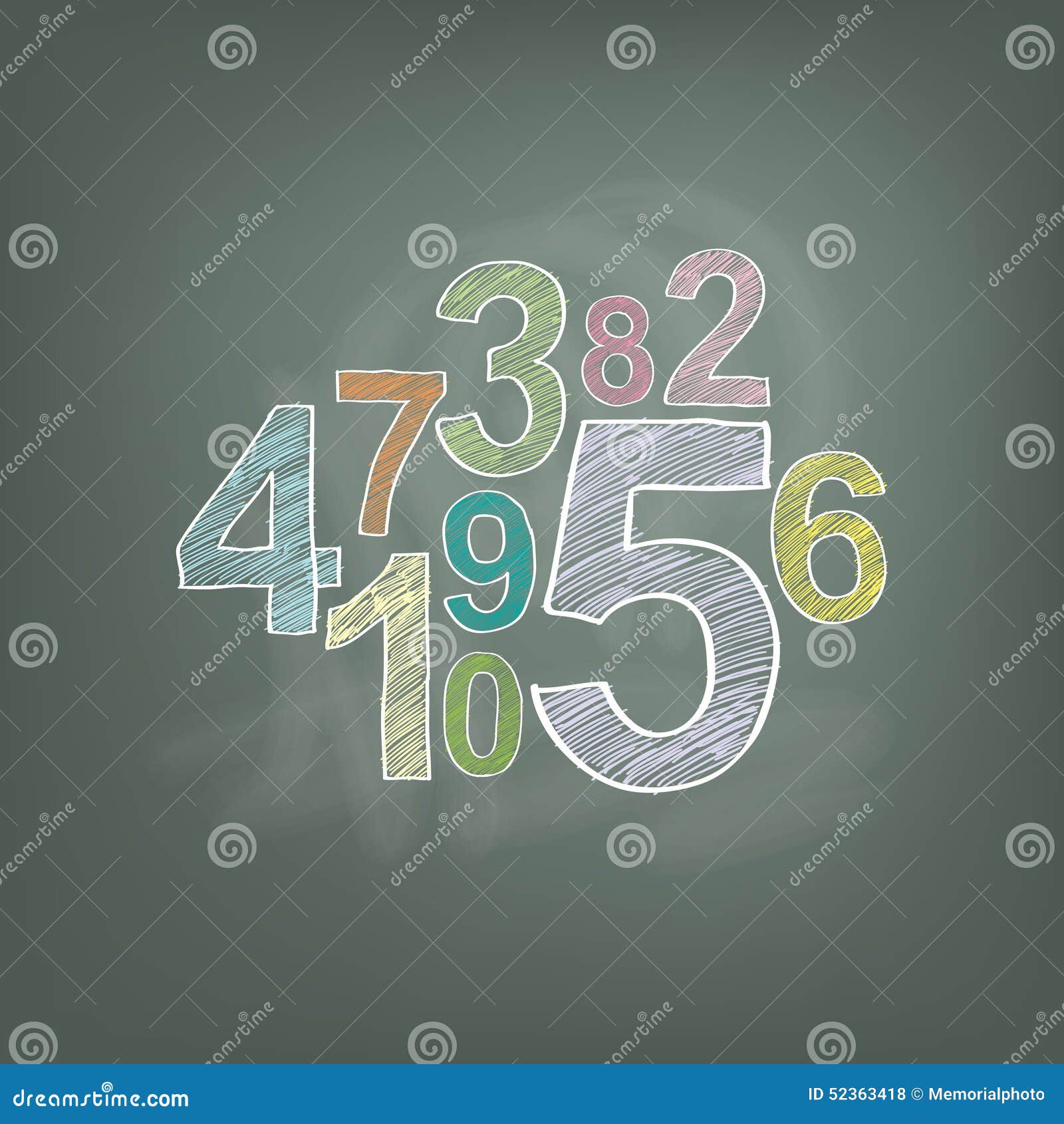 Hand Draw Number on Chalkboard Stock Vector - Illustration of education ...