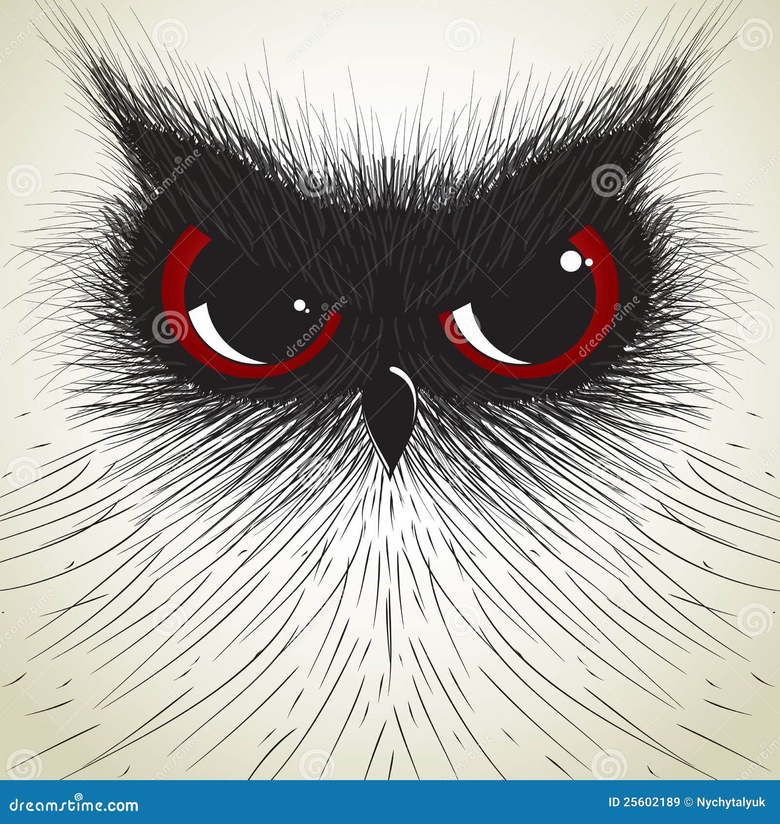 Hand draw owl stock vector. Illustration of bird, branch - 25602189