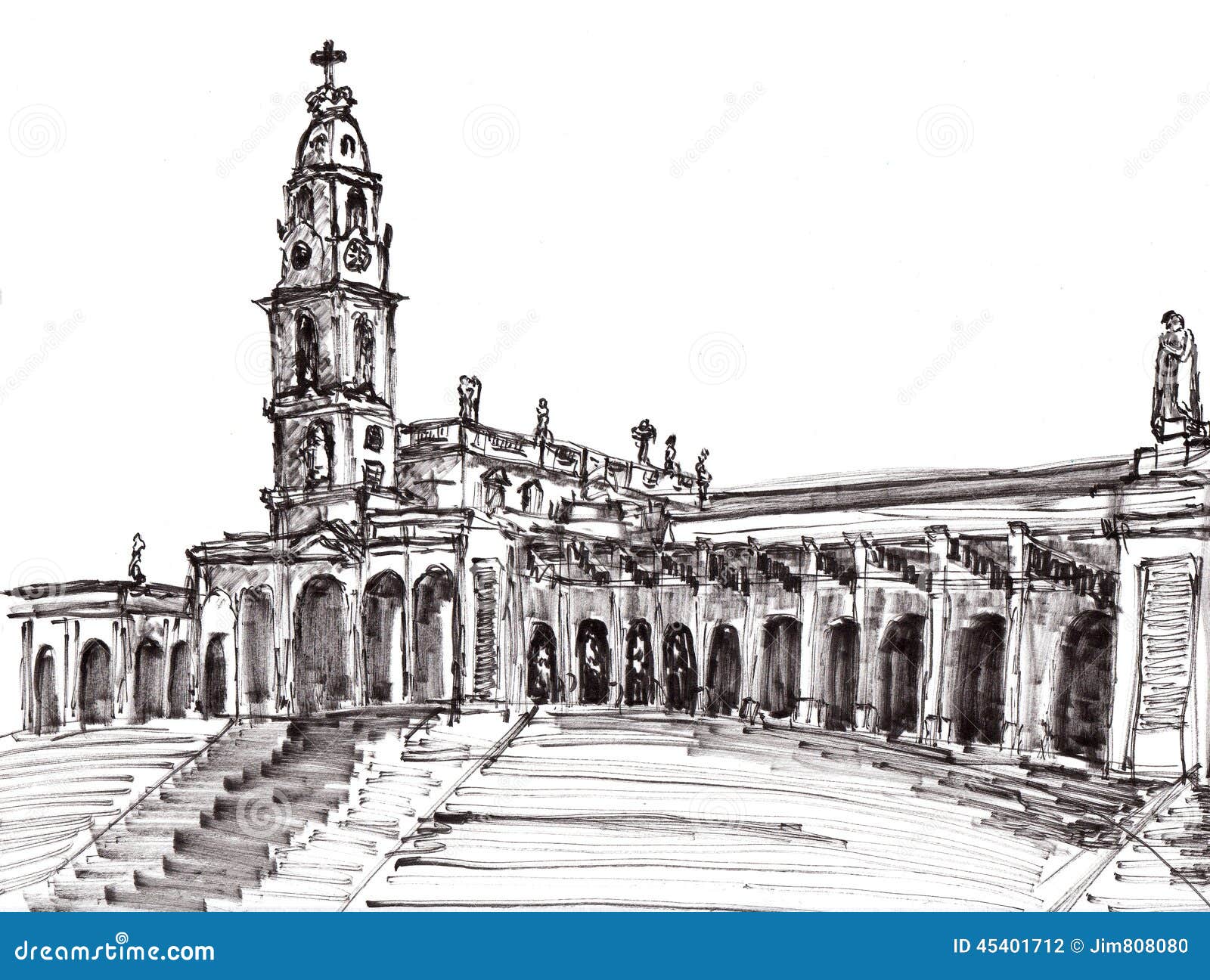 Hand draw paris building stock illustration. Illustration of cityscape ...