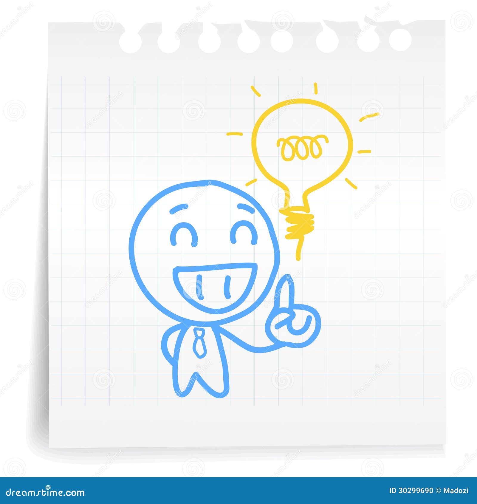 People Think Great Idea Cartoon_on Paper Note Stock Vector ...