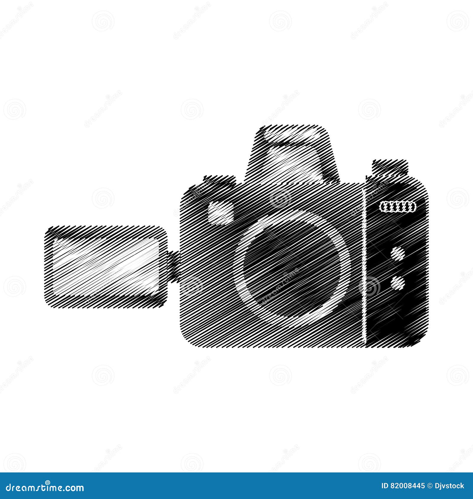 Hand Draw Photographic Camera Digital Stock Vector - Illustration of ...