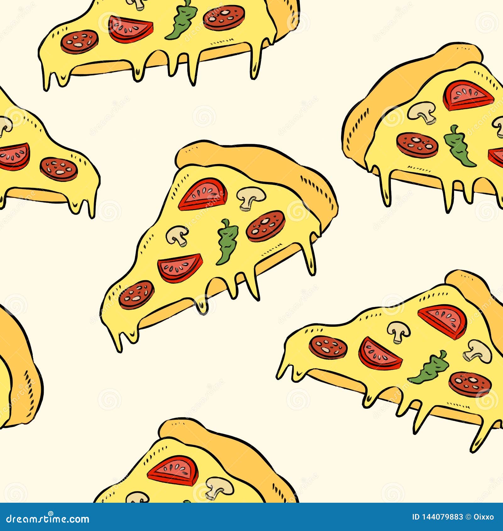Hand Draw Pizza. Doodle Pizza Seamless Pattern Background. Fast Food ... Hand Draw Pizza. Doodle Pizza Seamless Pattern Background. Fast Food ...