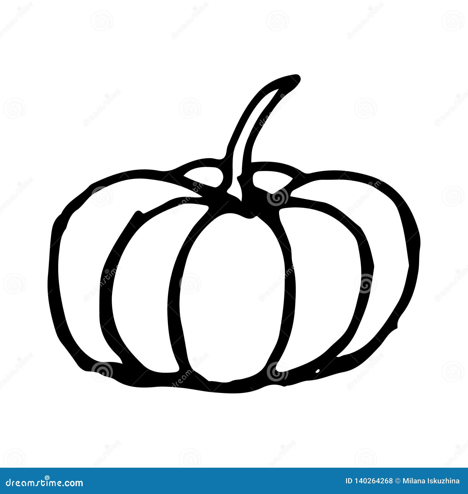 How To Draw A Pumpkin. Step By Step Drawing Tutorial. Draw Guide ...