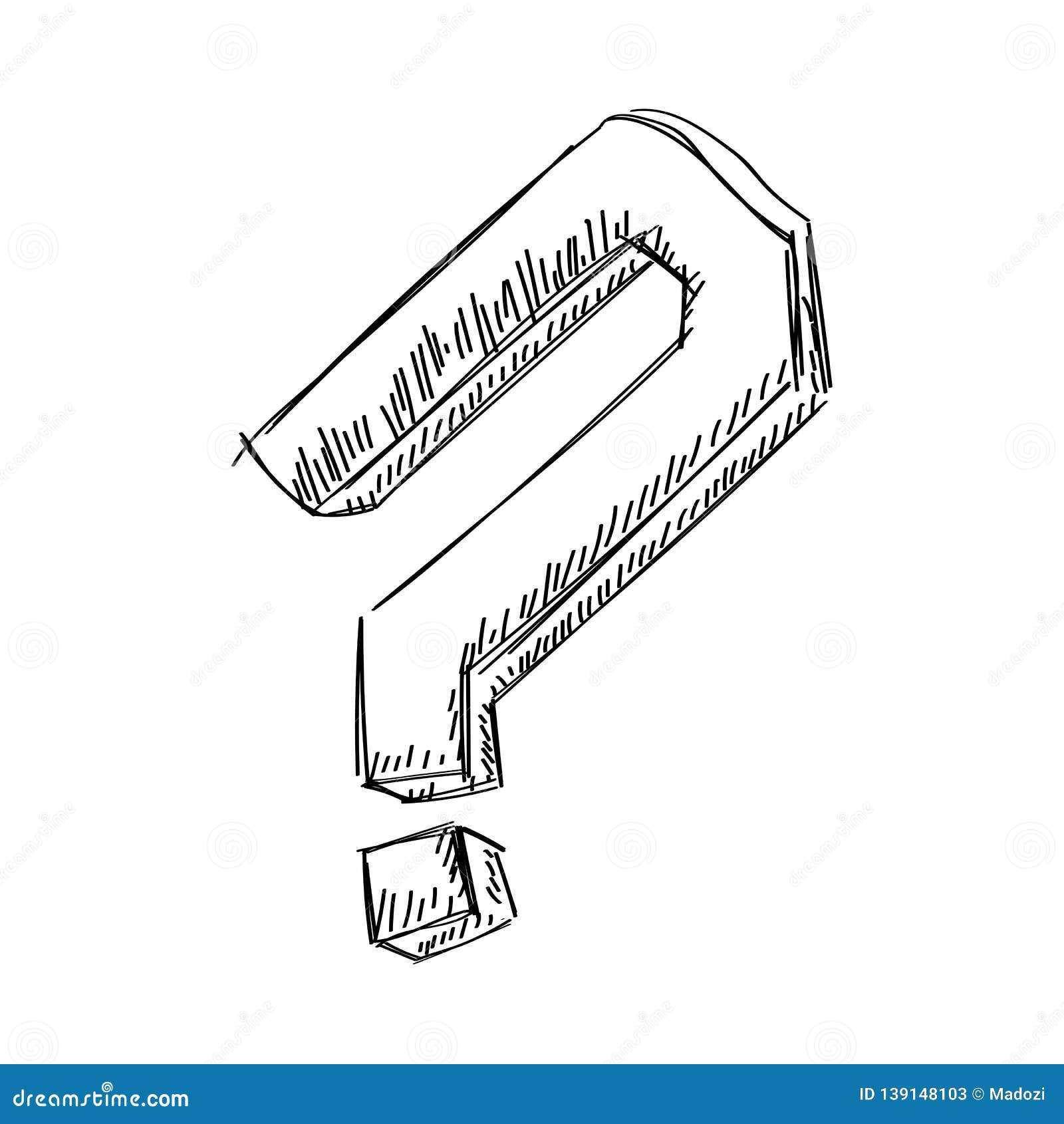 Hand draw Question mark stock vector. Illustration of circle - 139148103