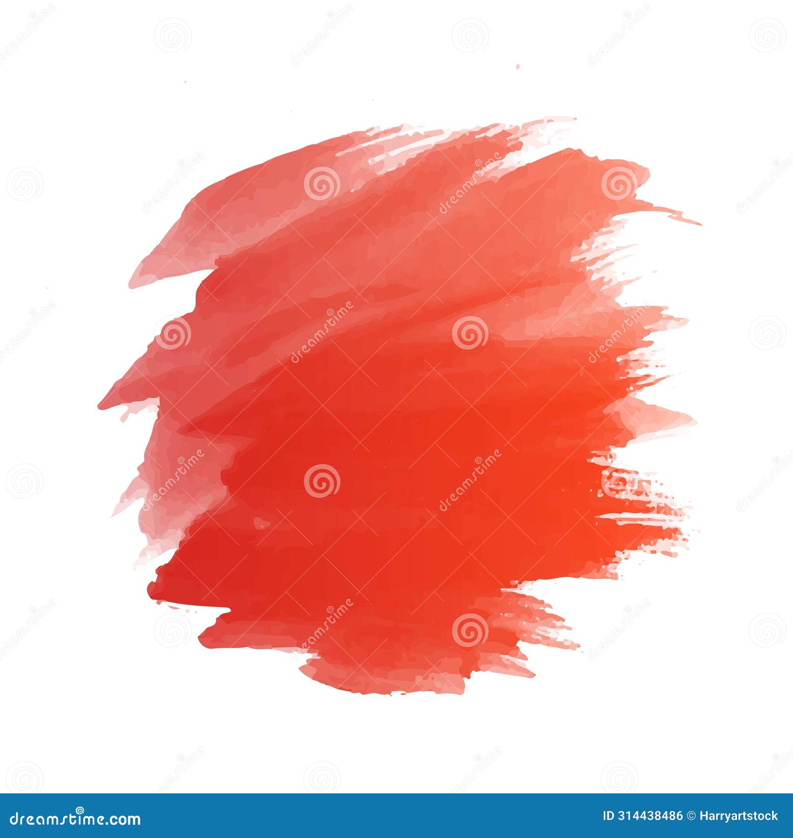 Hand Draw Red Brush Stroke Watercolor Design Stock Vector ...