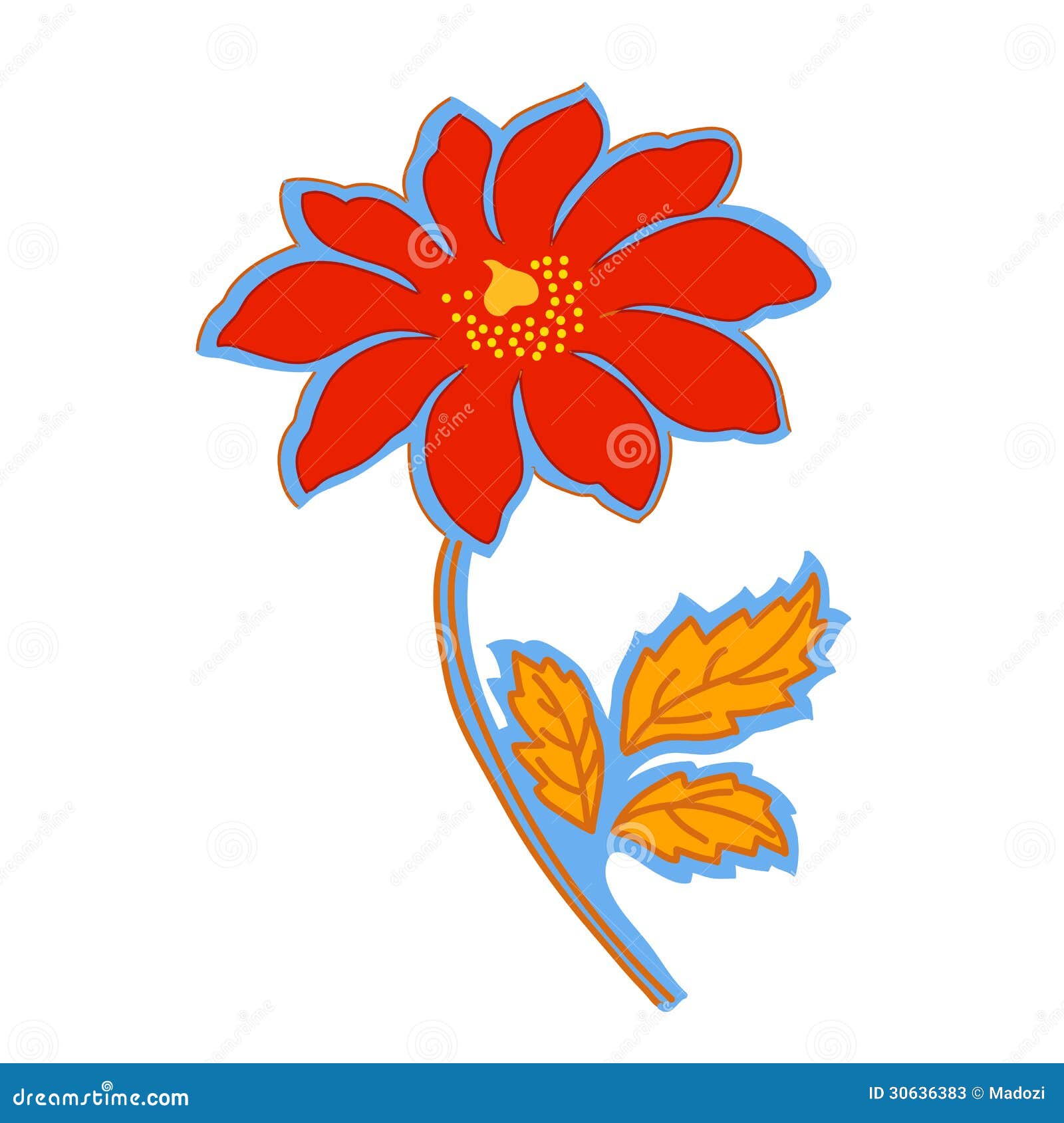 Hand draw red flowers stock vector. Illustration of seasonal - 30636383