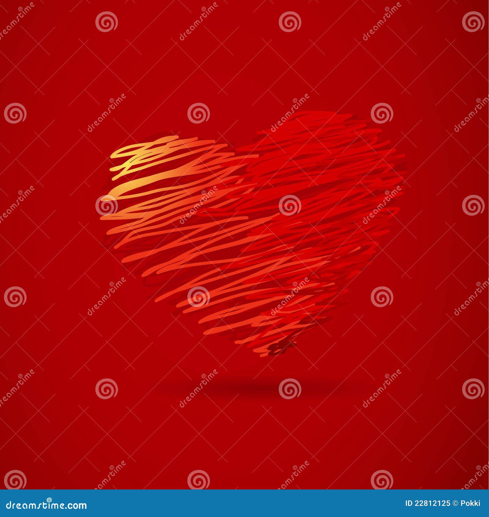 Hand-draw red heart. stock vector. Illustration of elegant - 22812125