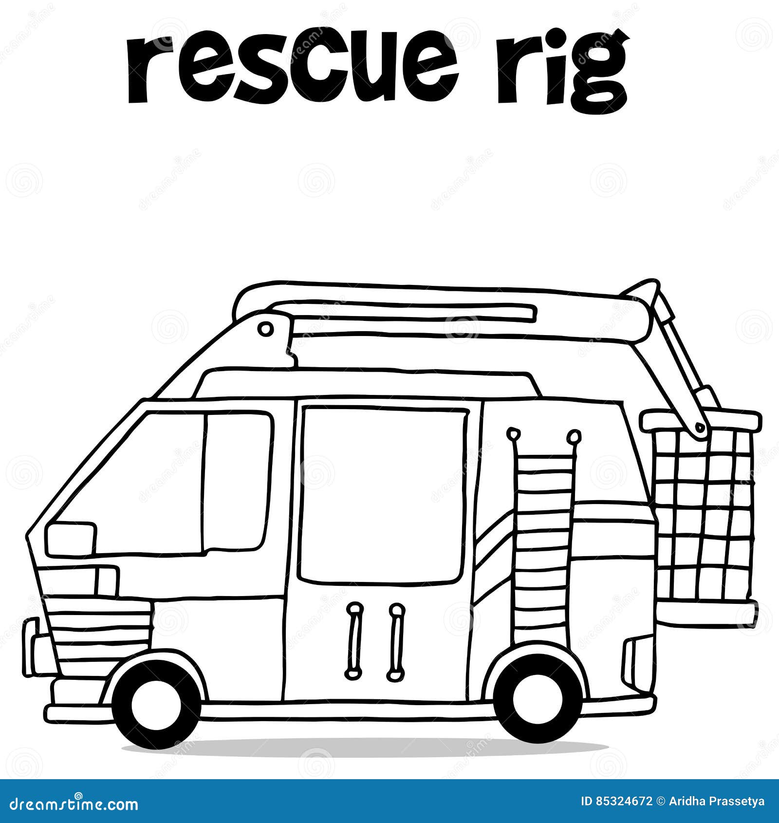 Hand draw of rescue rig stock vector. Illustration of urgent - 85324672