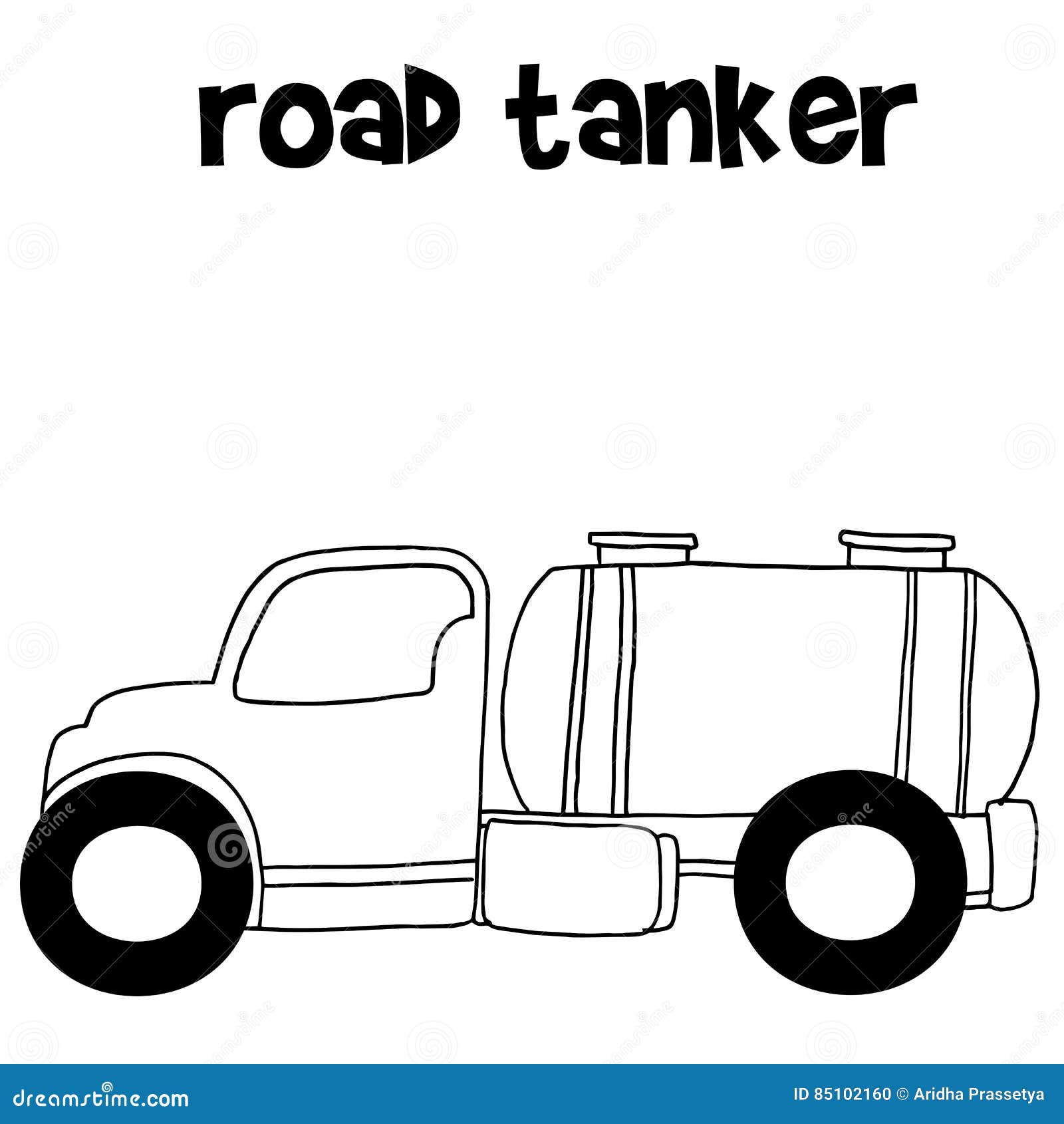 Hand Draw Road Tanker Vector Stock Vector - Illustration of ...
