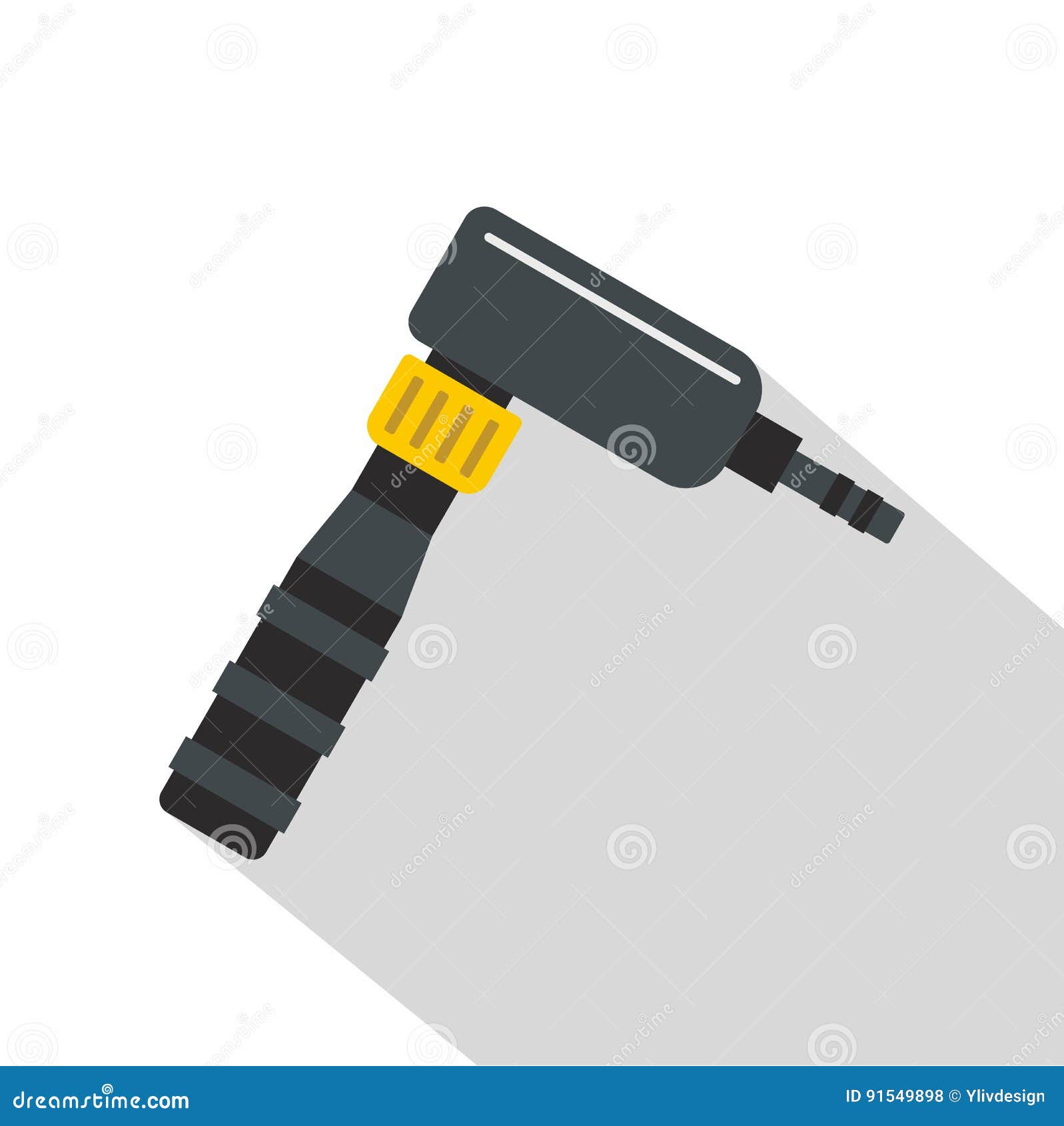 Hand Draw Rotary Tattoo Machine Icon, Flat Style Stock Vector ...