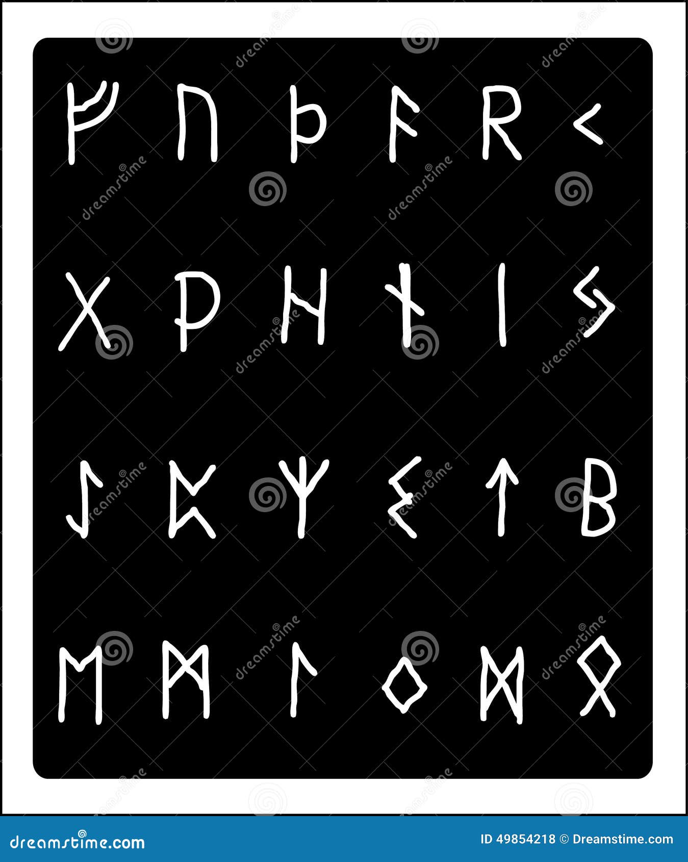 Hand Draw Runic Alphabet stock illustration. Illustration of ...
