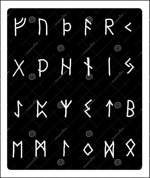 Hand Draw Runic Alphabet stock illustration. Illustration of ...