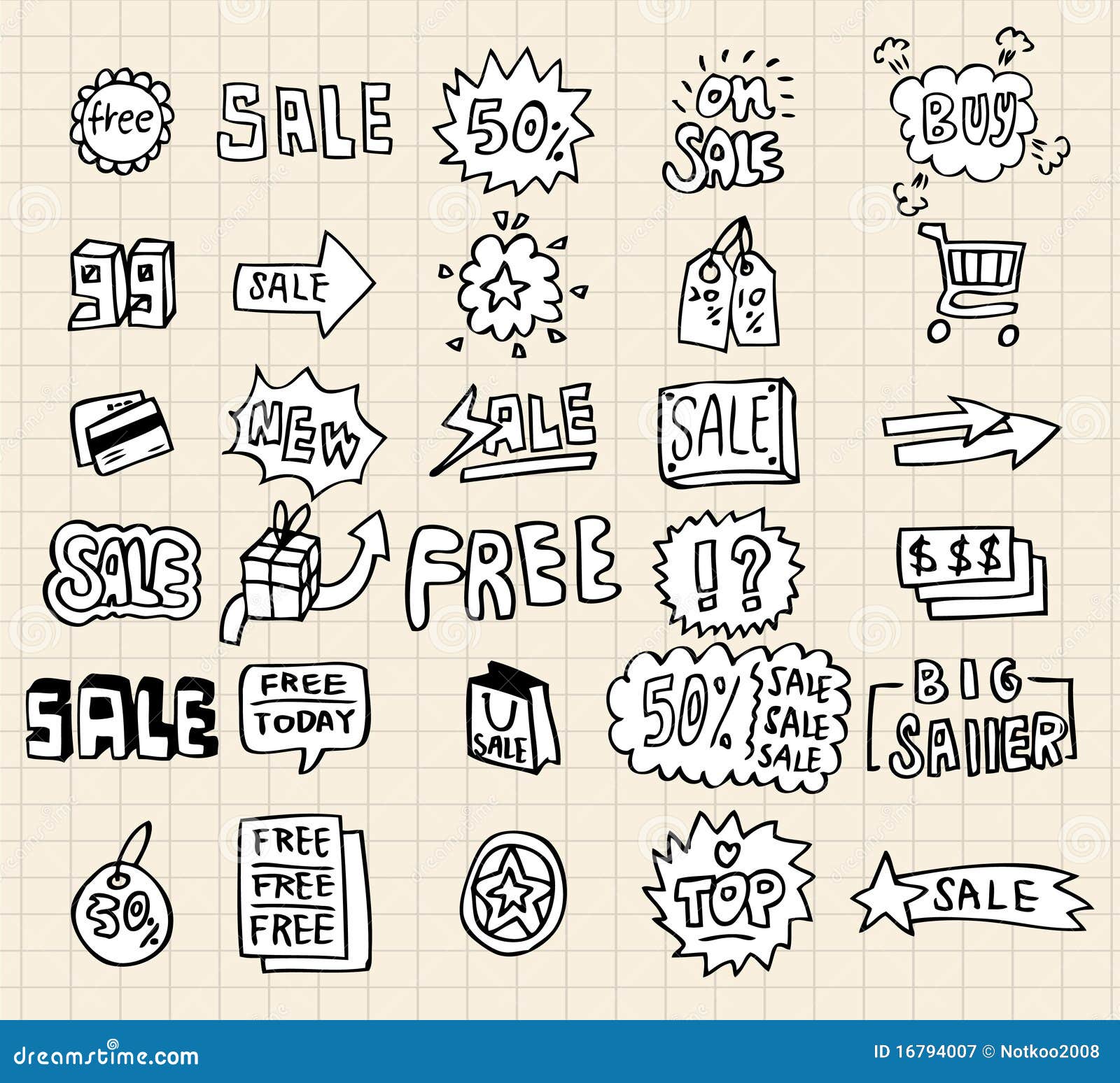 Hand draw sale element stock vector. Illustration of discounts - 16794007