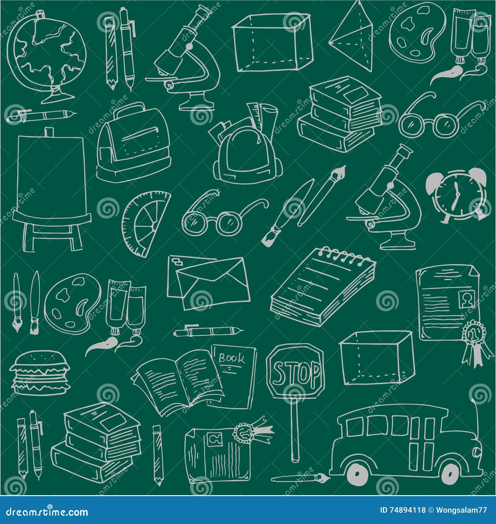 Hand Draw School Education Doodles Stock Vector - Illustration of ...