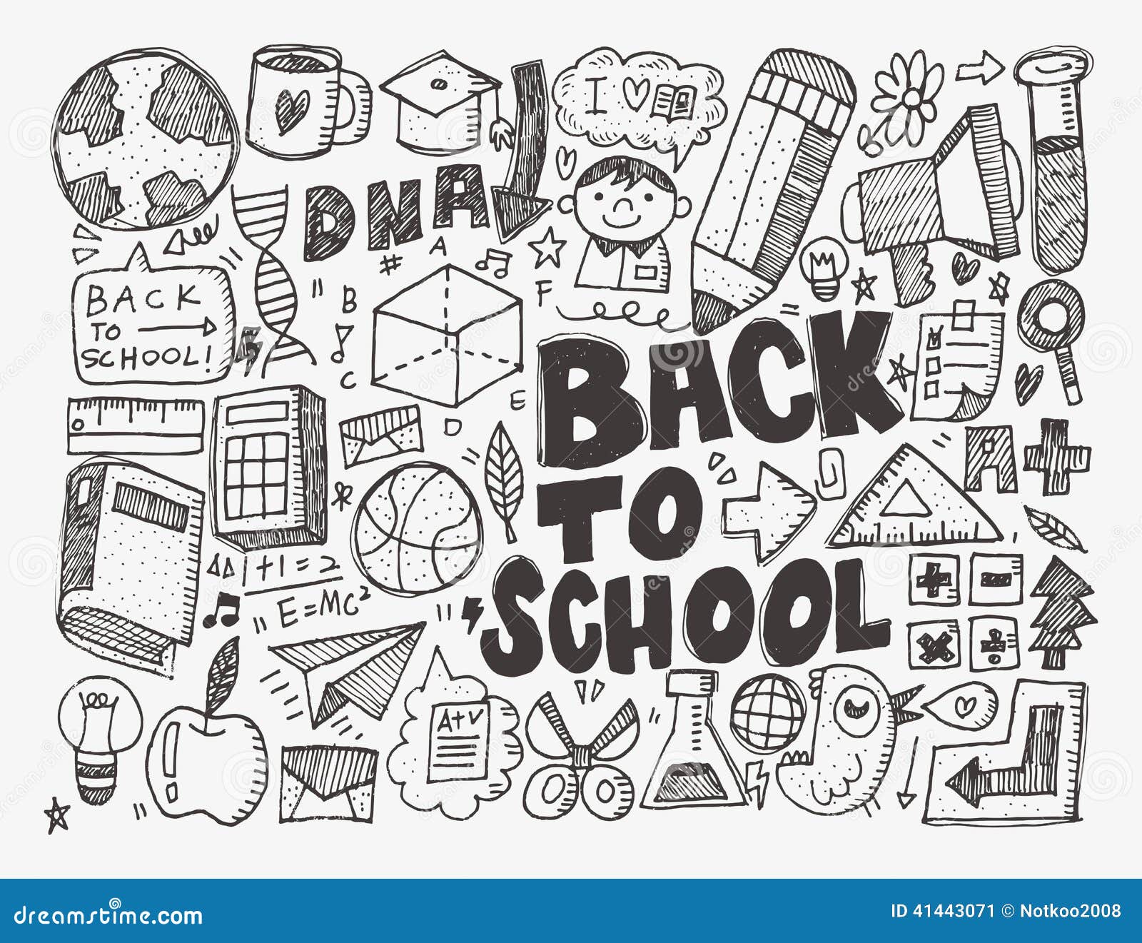 Hand draw school element stock vector. Illustration of book - 41443071