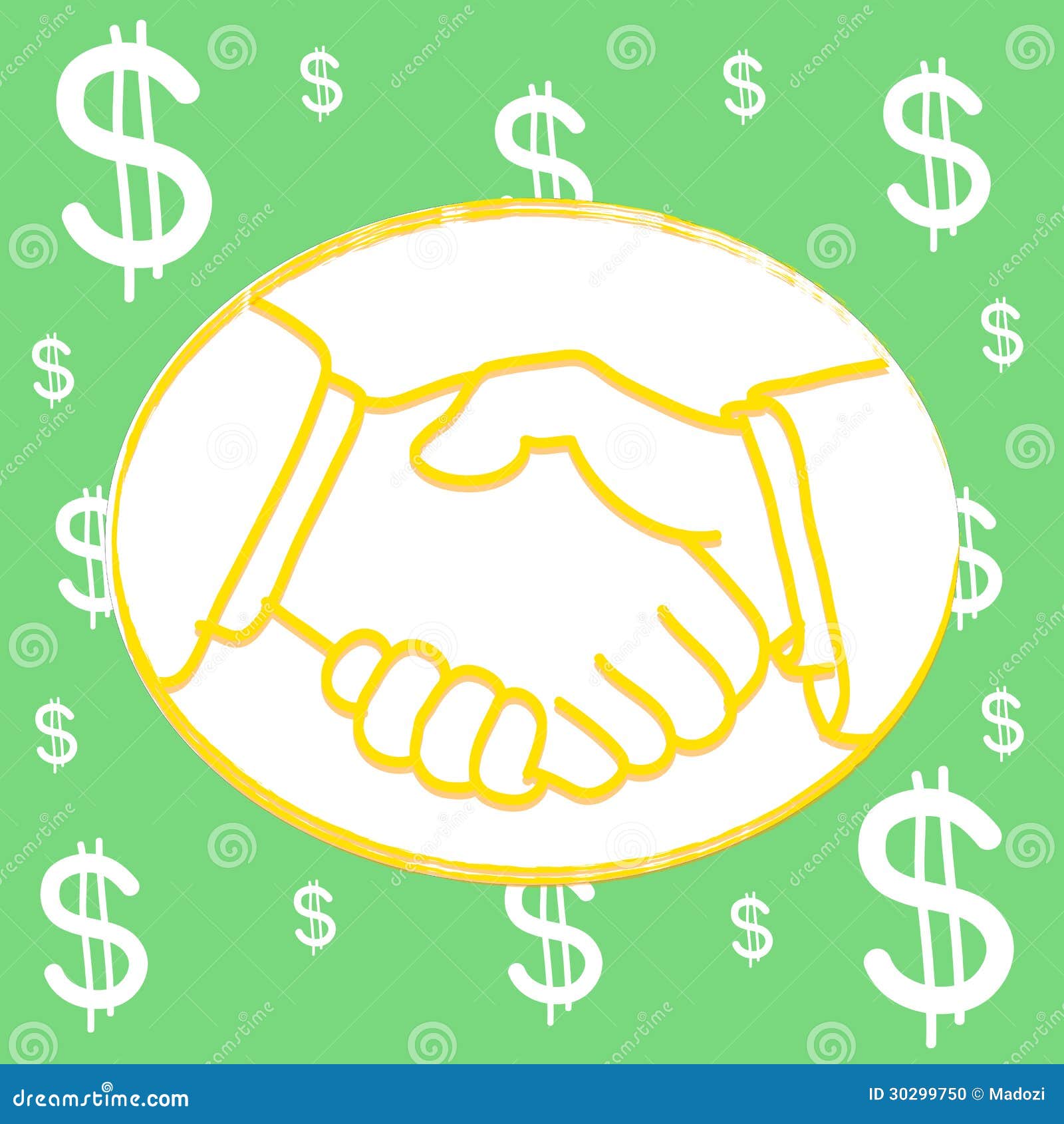 Shakehand Dollar Background Stock Vector - Illustration of advertising ...
