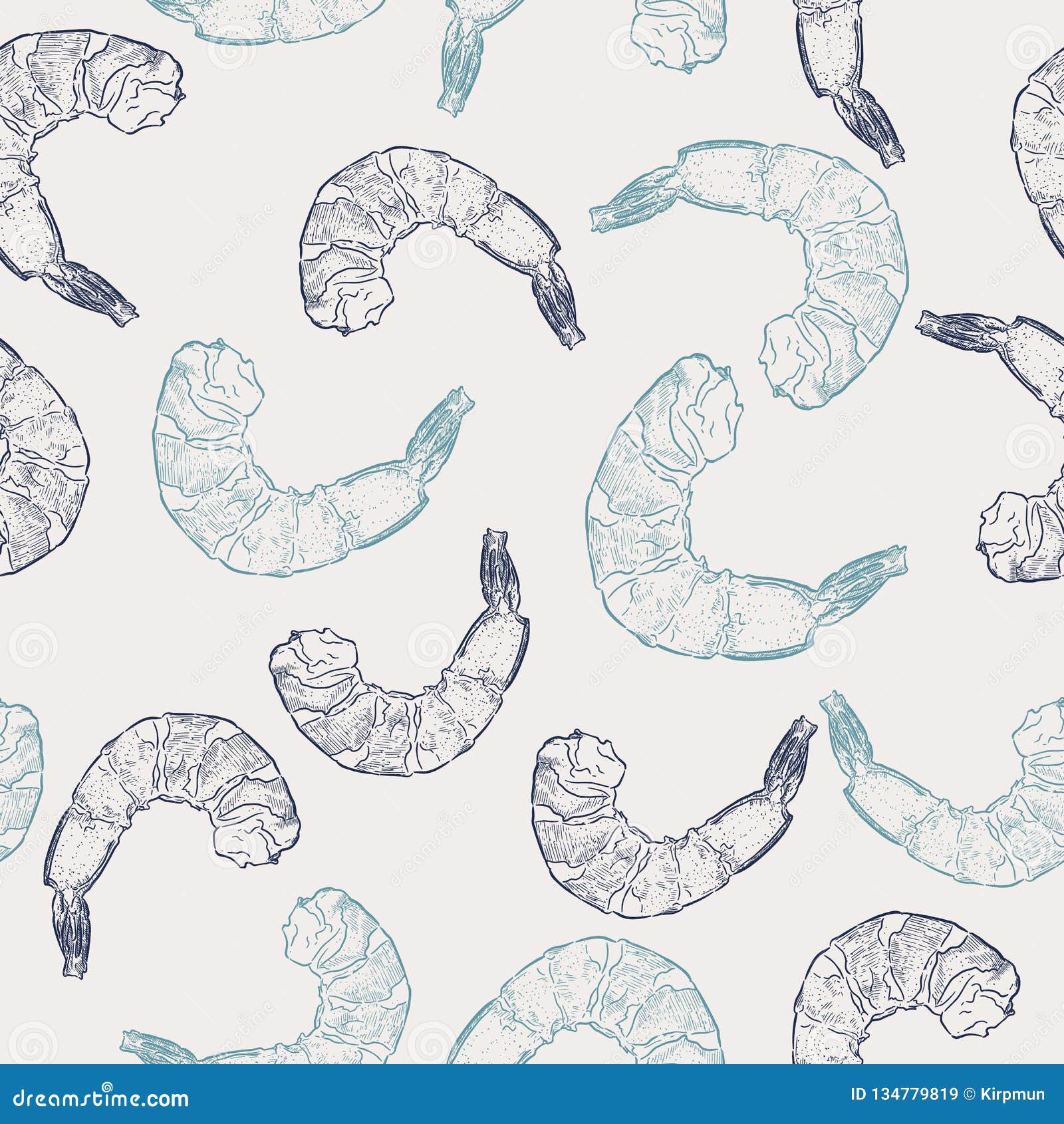 Shrimp, Seamless Pattern Vector Stock Vector - Illustration of prawn ...