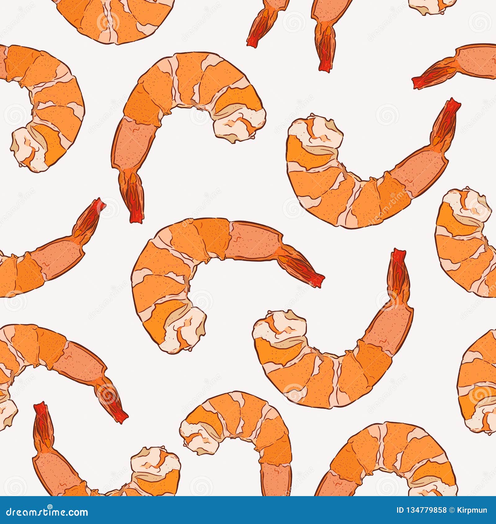 Shrimp, Seamless Pattern Vector Stock Vector - Illustration of drawing ...
