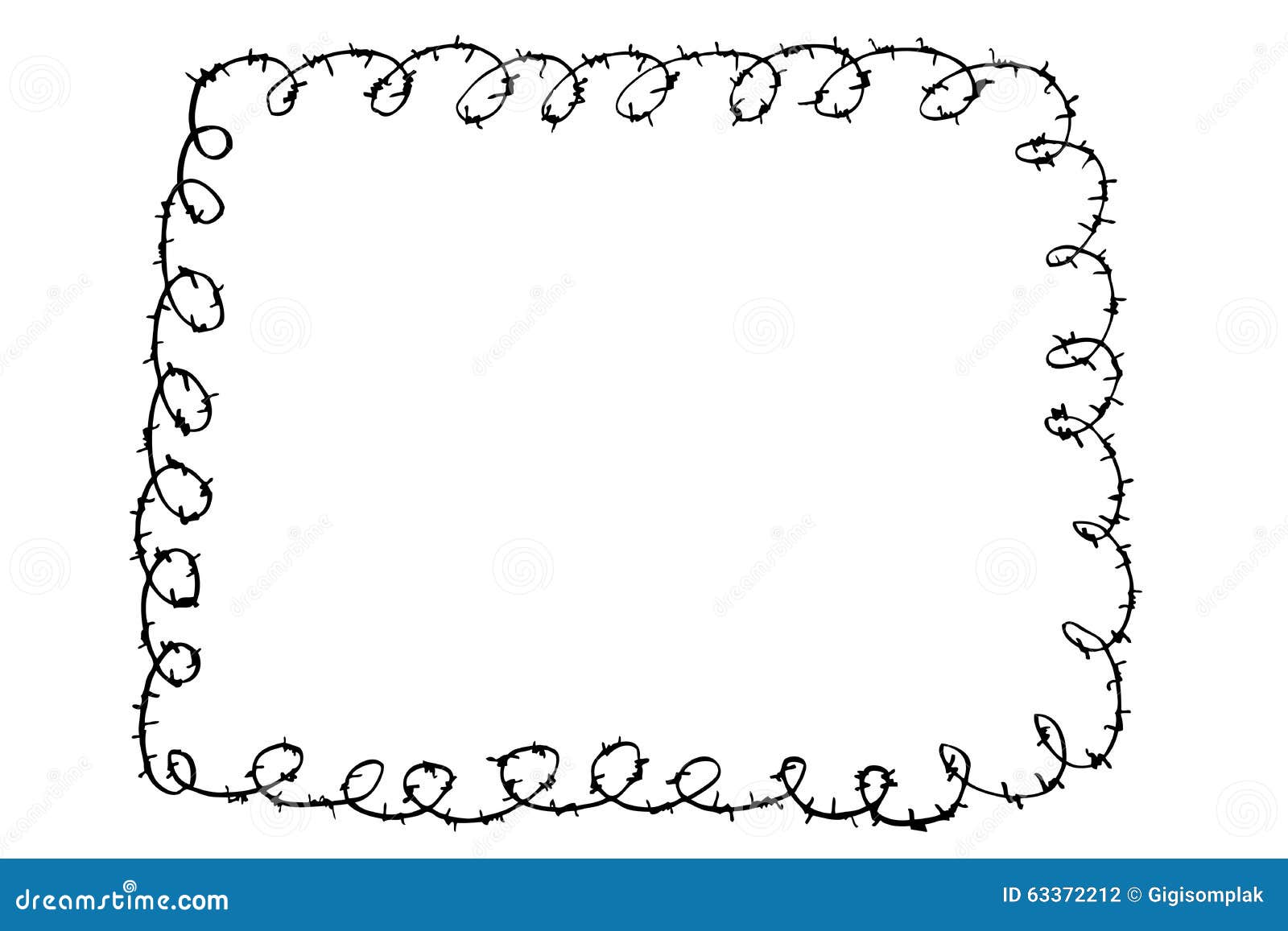 Hand Draw Sketch of Barbed Wire Isolated on White Stock Vector ...