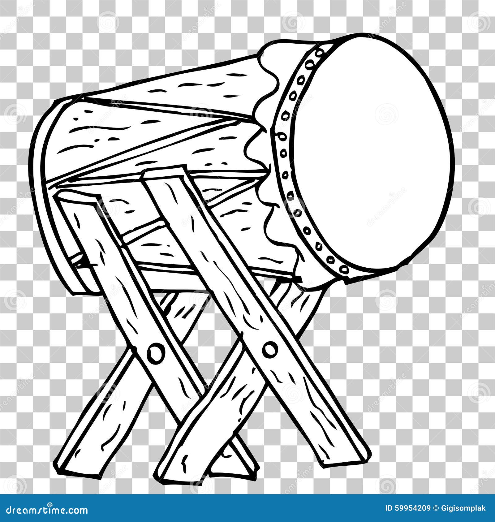 Hand Draw Sketch of Bedug, (indonesia Traditional Drum) Stock Vector ...