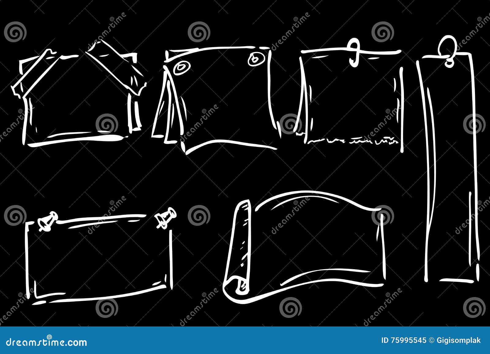 Hand Draw Sketch, Blank Note Stock Vector - Illustration of needle ...