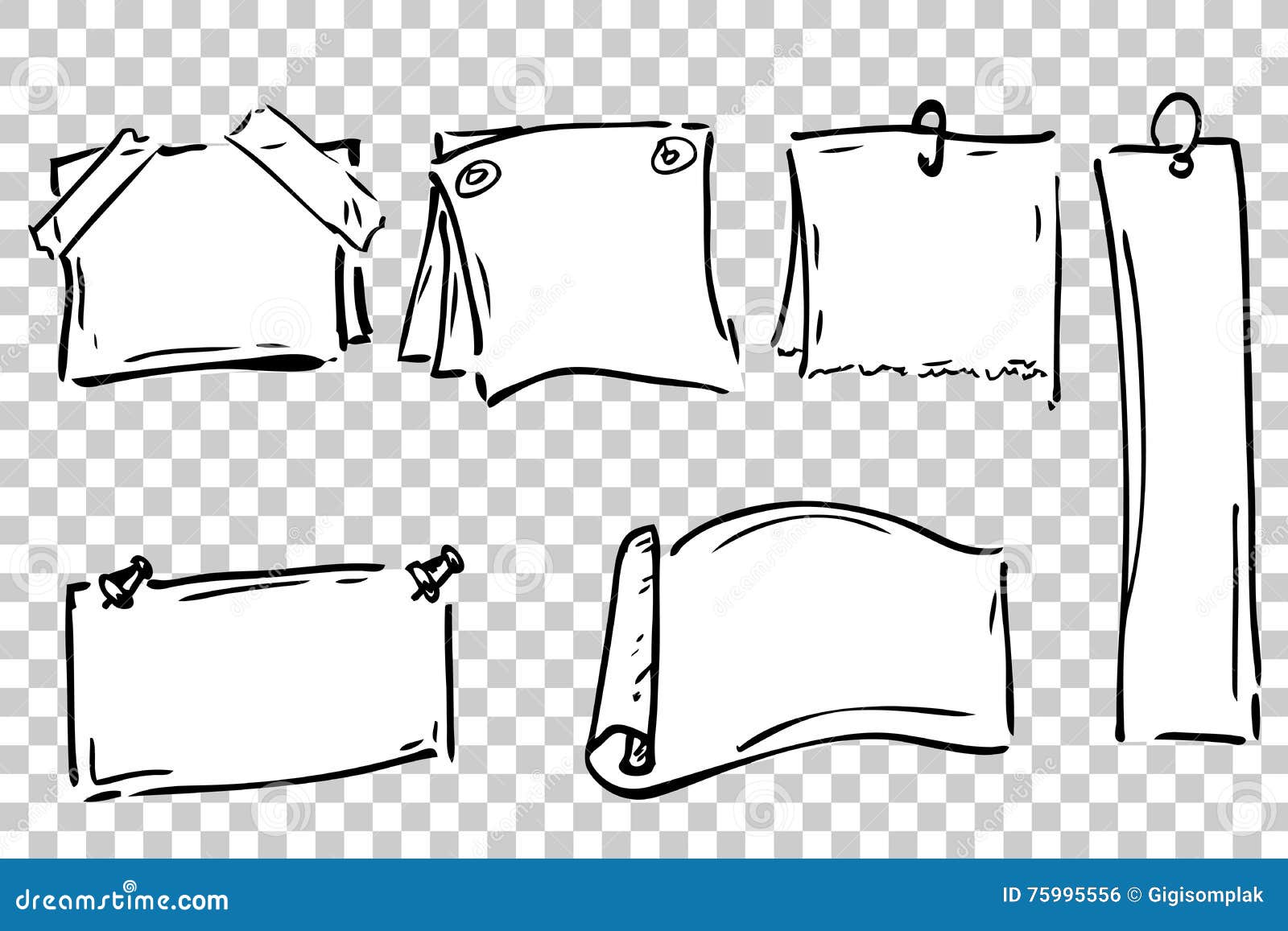 Hand Draw Sketch, Blank Note Stock Vector - Illustration of label ...