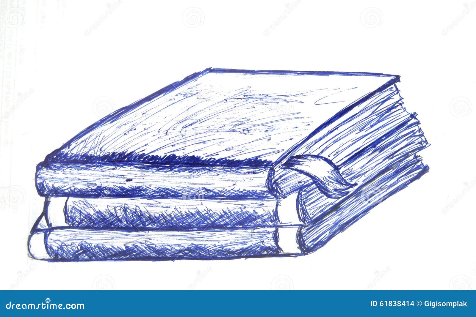 Hand Draw Sketch of Book Isolated on White Stock Vector - Illustration ...