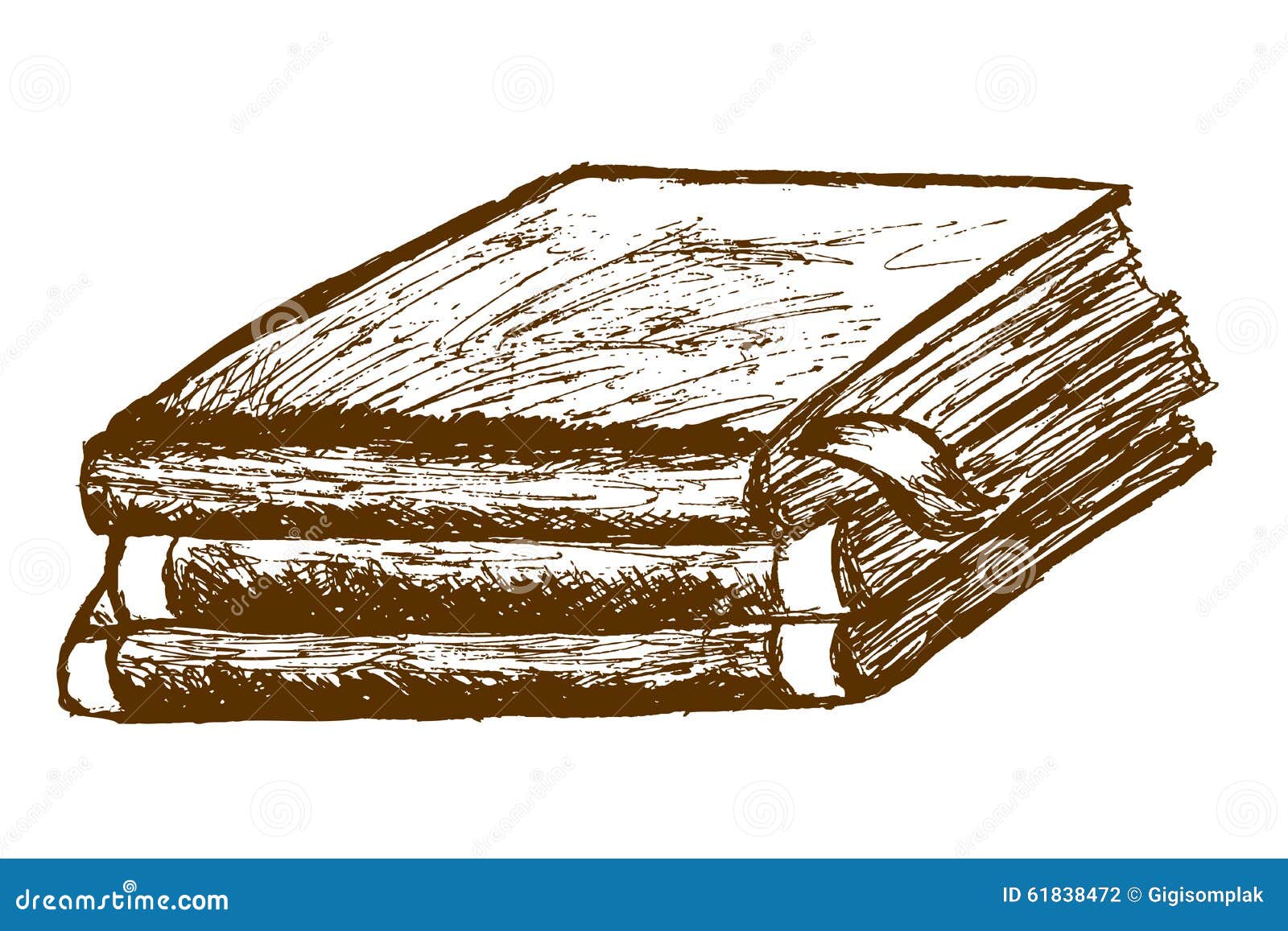 Hand Draw Sketch of Book Isolated on White Stock Vector - Illustration ...