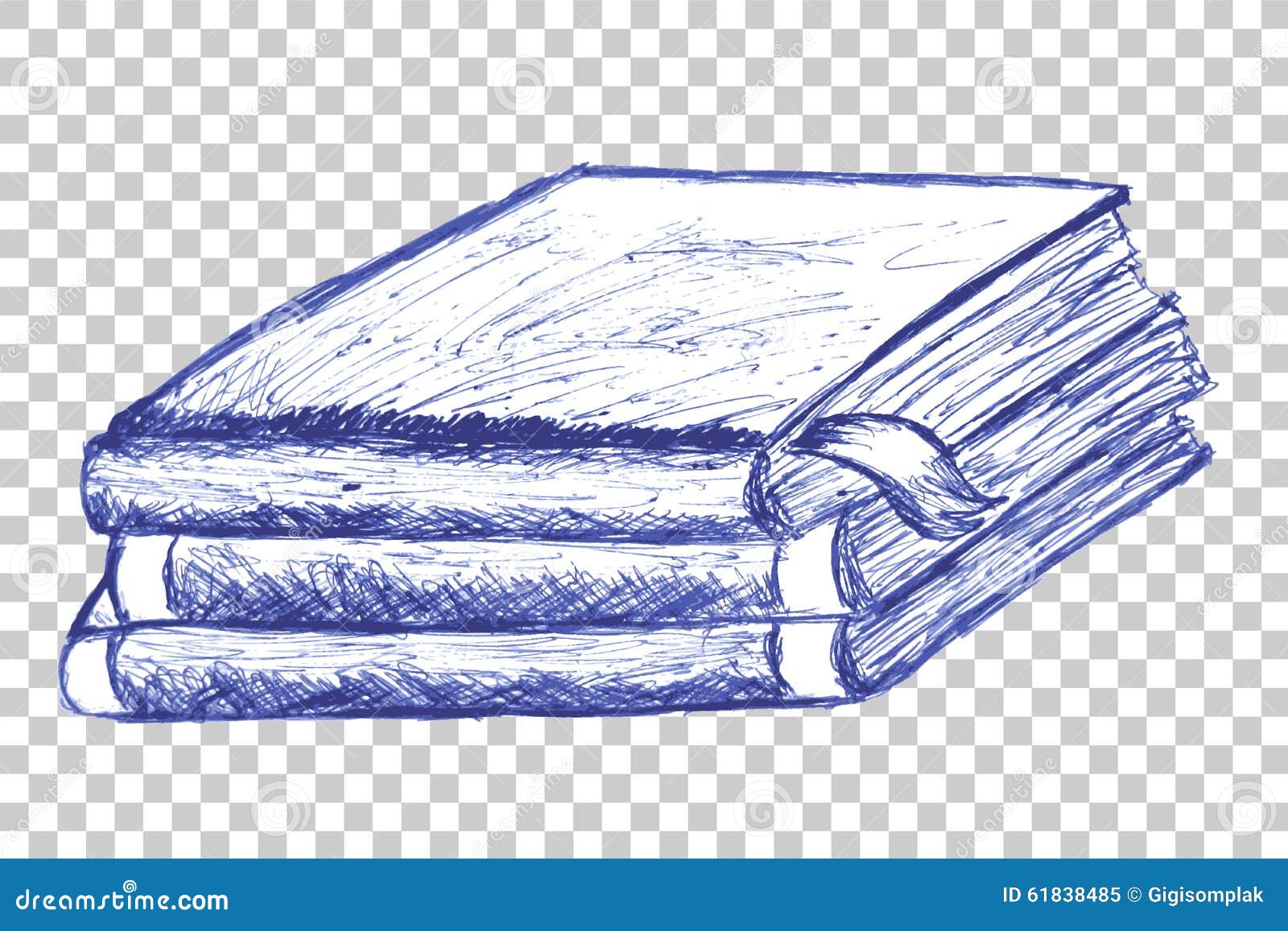 Hand Draw Sketch of Book at Transparent Effect Background Stock Vector ...