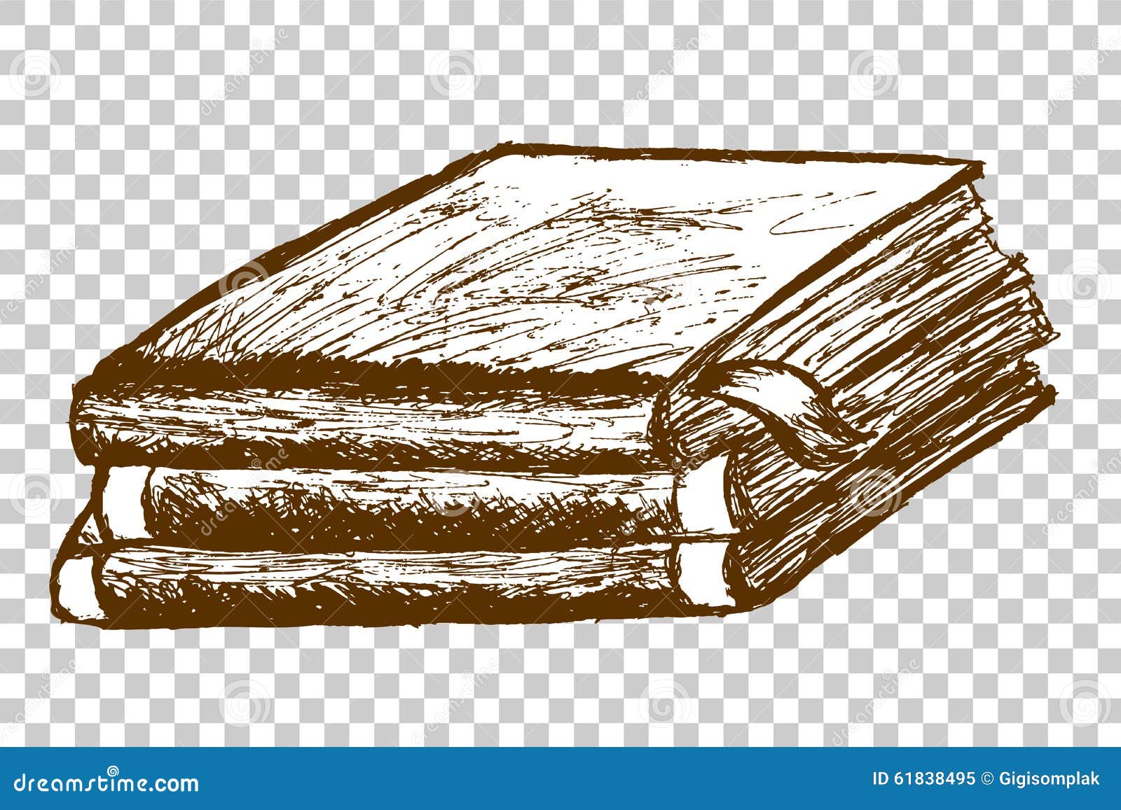 Hand Draw Sketch of Book at Transparent Effect Background Stock Vector ...