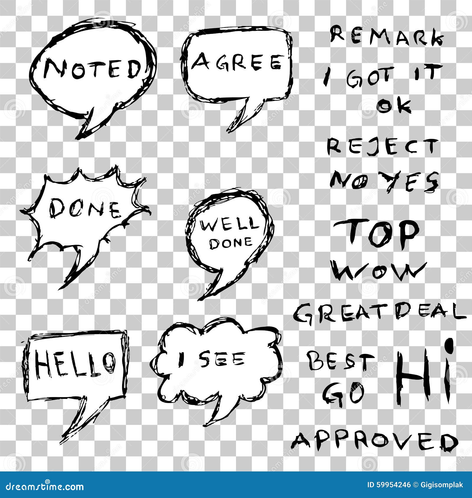 Hand Draw Sketch of Bubble Chat and Text Stock Vector - Illustration of ...