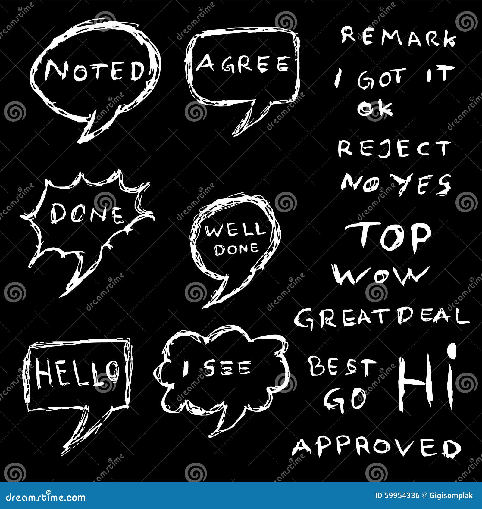 Hand Draw Sketch of Bubble Chat and Text Stock Vector - Illustration of ...