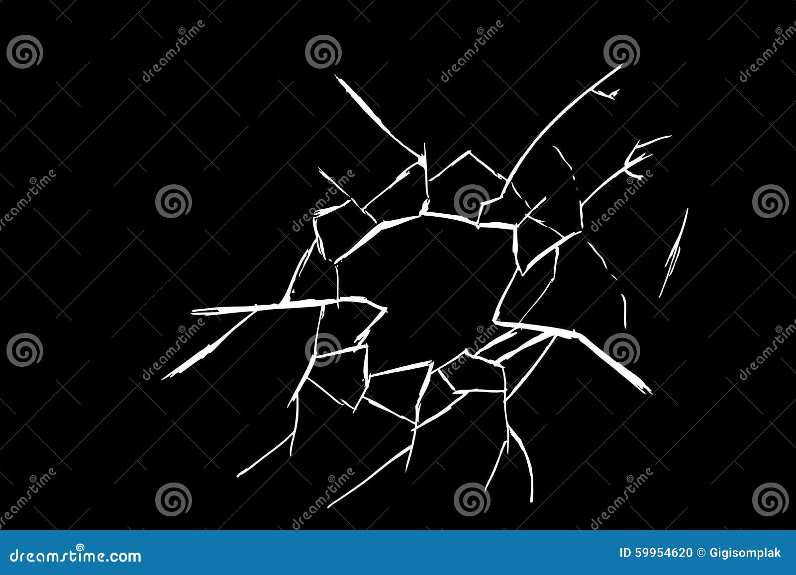 Hand Draw Sketch, Cracked Background, White at Black Stock Vector ...