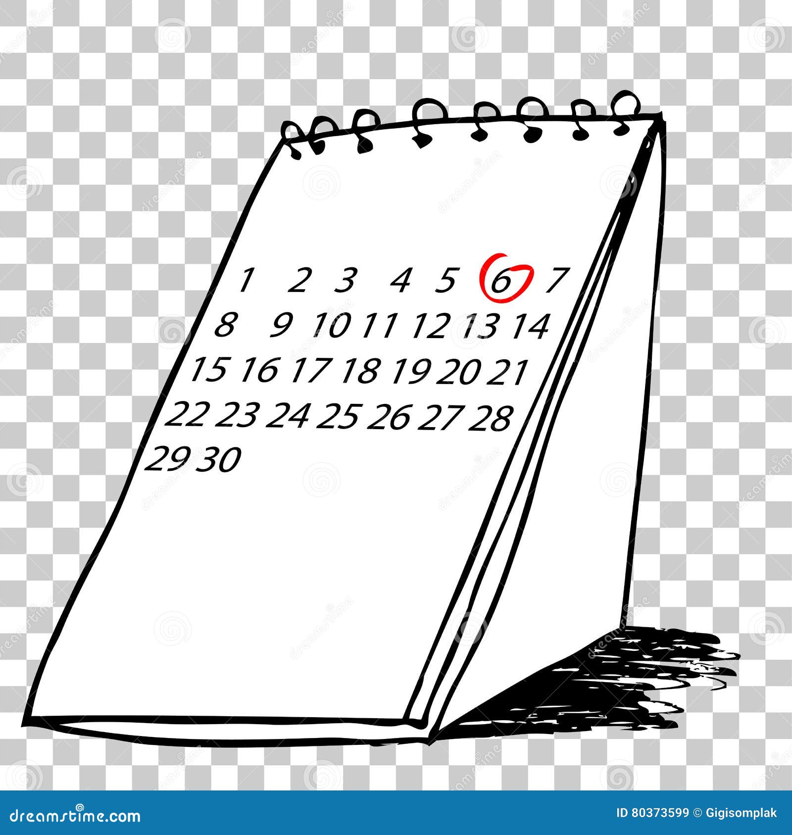 Hand Draw Sketch of Desk Calendar Stock Vector - Illustration of ...