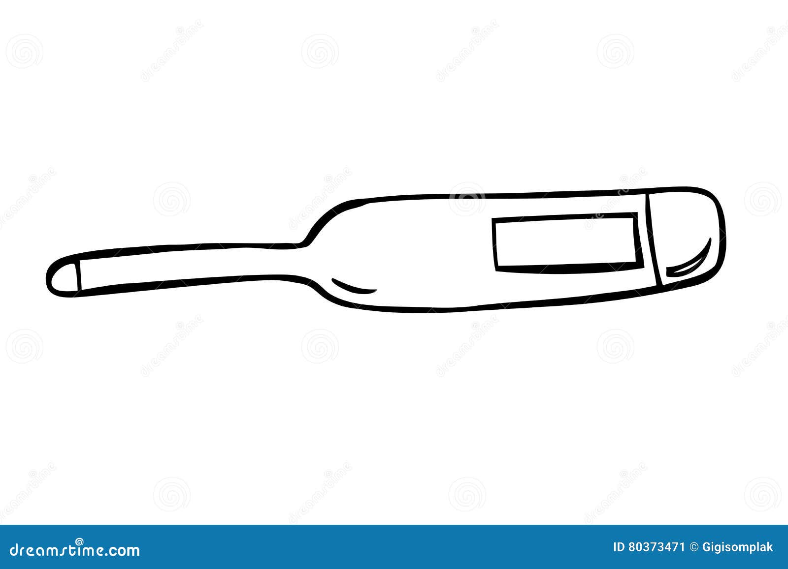 Hand Draw Sketch of Digital Thermometer Stock Vector - Illustration of ...