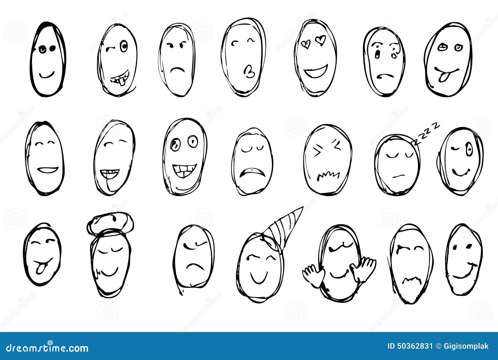 Sketch Emoticon Smiley Face Cartoon | CartoonDealer.com #86193923