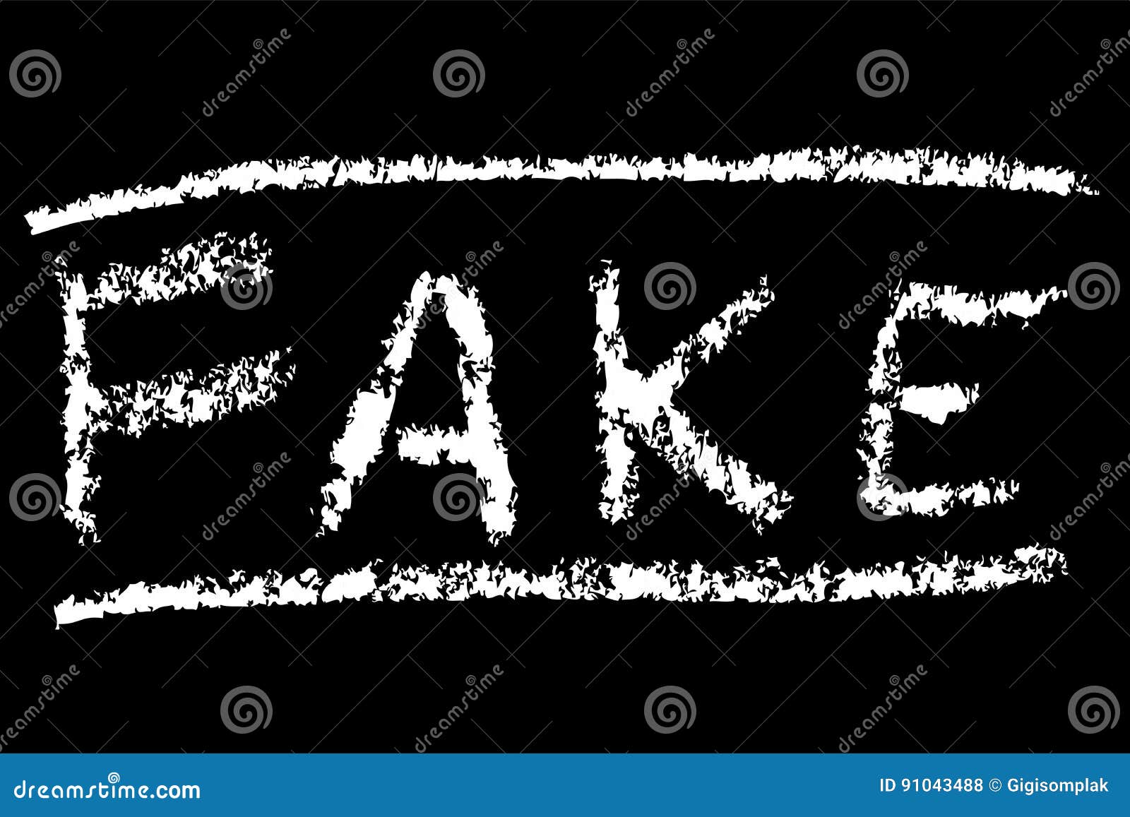 Hand Draw Sketch, Fake, at Black Background Stock Vector - Illustration ...