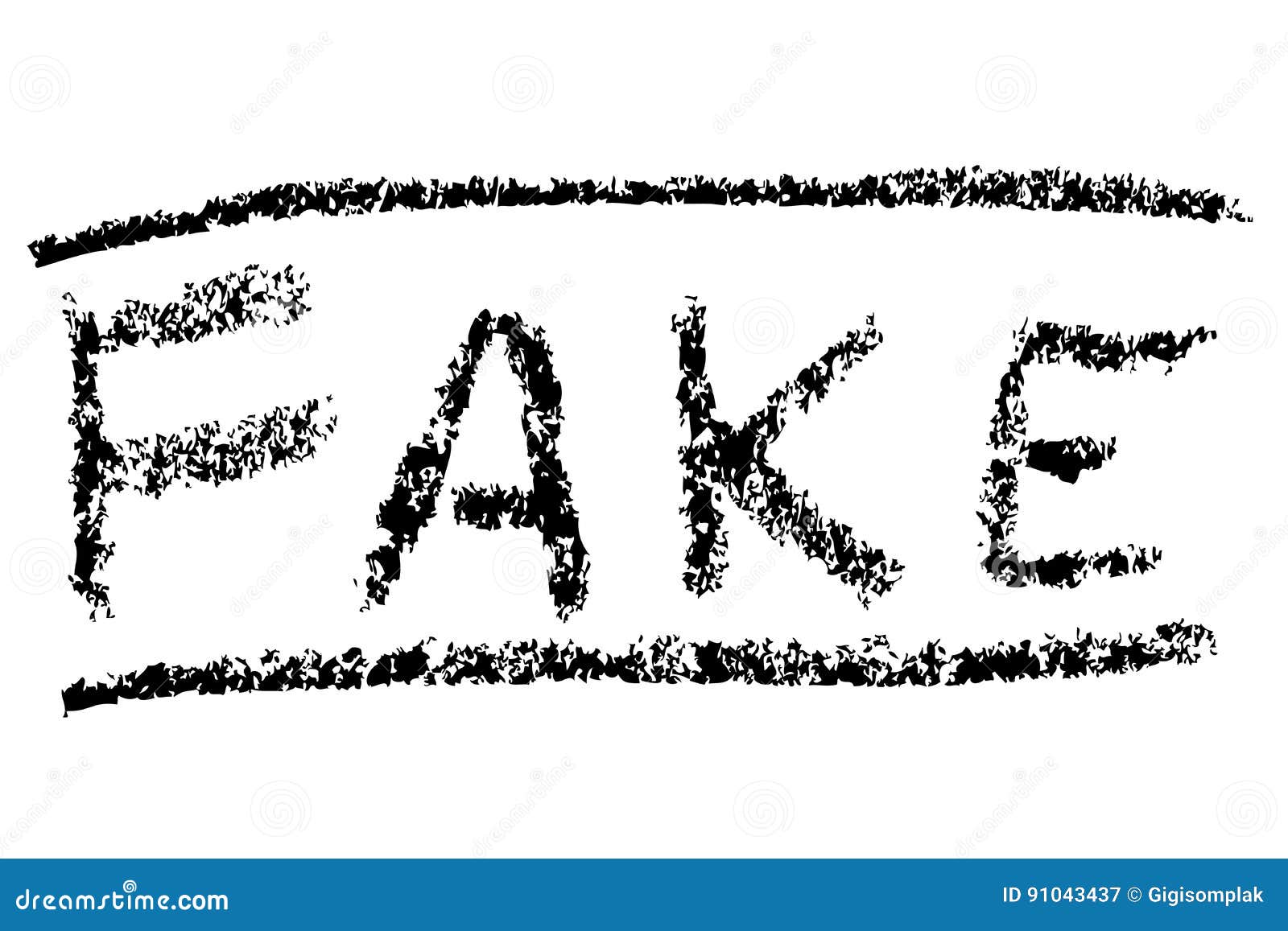 Hand Draw Sketch, Fake, Isolated on White Stock Vector - Illustration ...