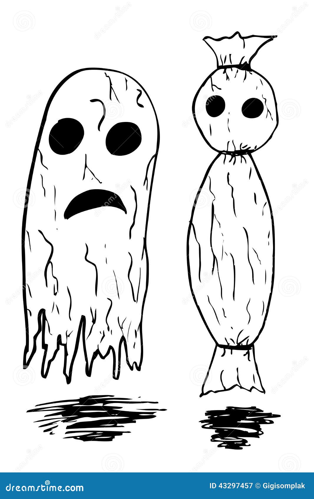 Hand Draw sketch, Ghost stock illustration. Illustration of sketch ...