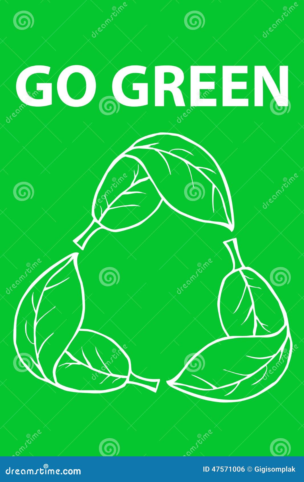 Hand draw sketch, go green stock vector. Illustration of ecological ...