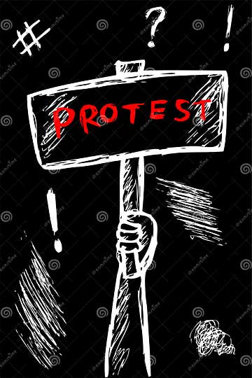 Hand Draw Sketch Illustration for Demonstration or Protest Stock Vector ...