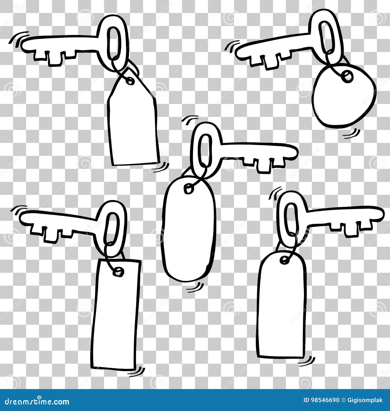 Hand Draw Sketch, Key, at Transparent Effect Background Stock Vector ...