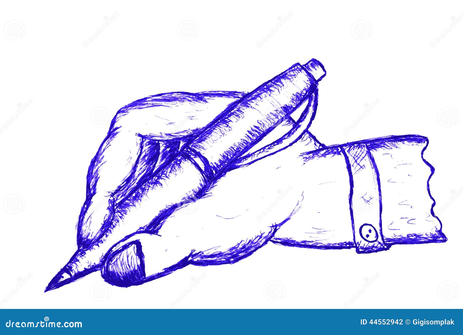 Hand Draw Sketch Man Hand Writing Stock Vector - Illustration of doodle ...