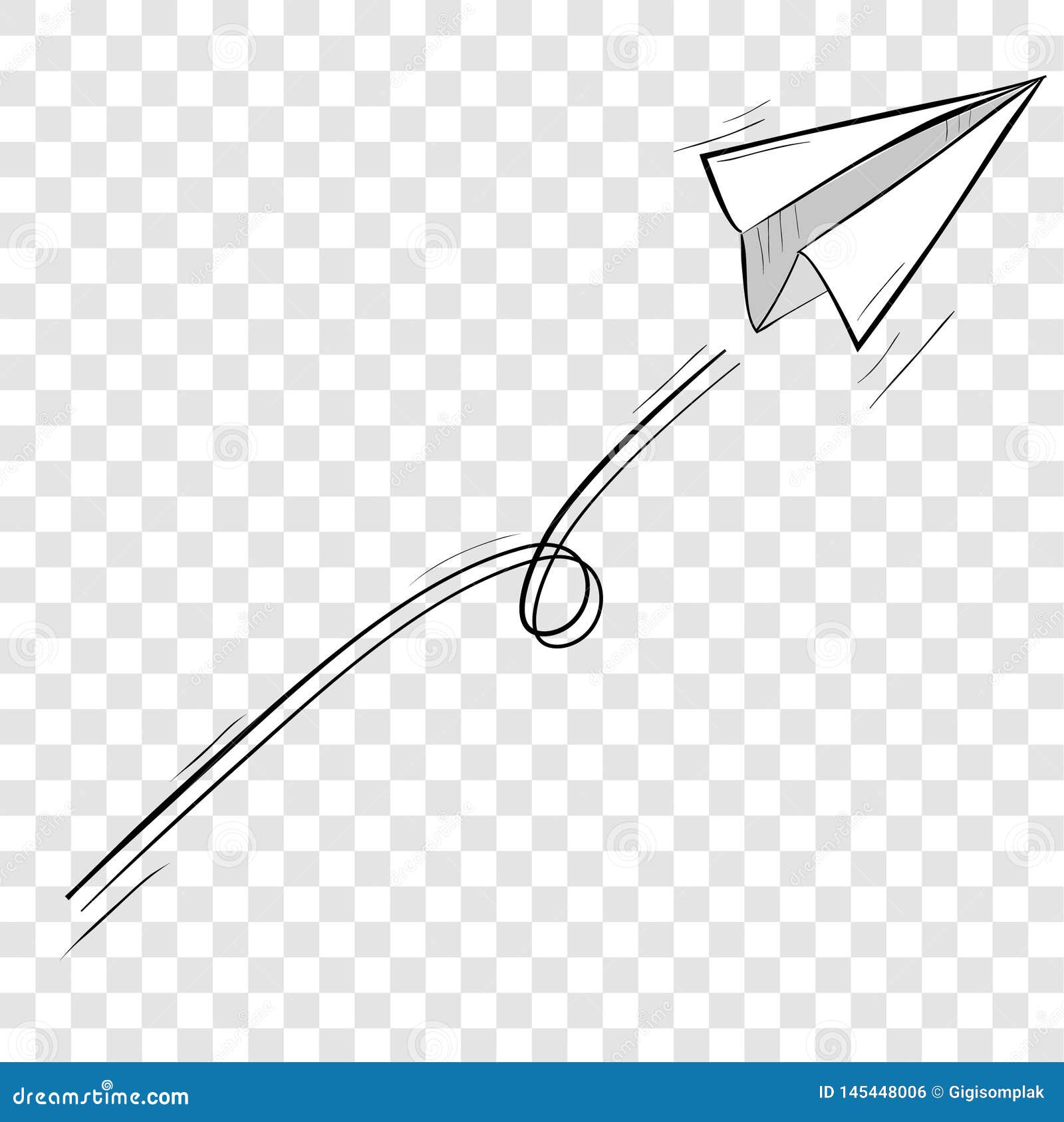 Hand Draw Sketch of Paper Plane, at Transparent Effect Background Stock ...
