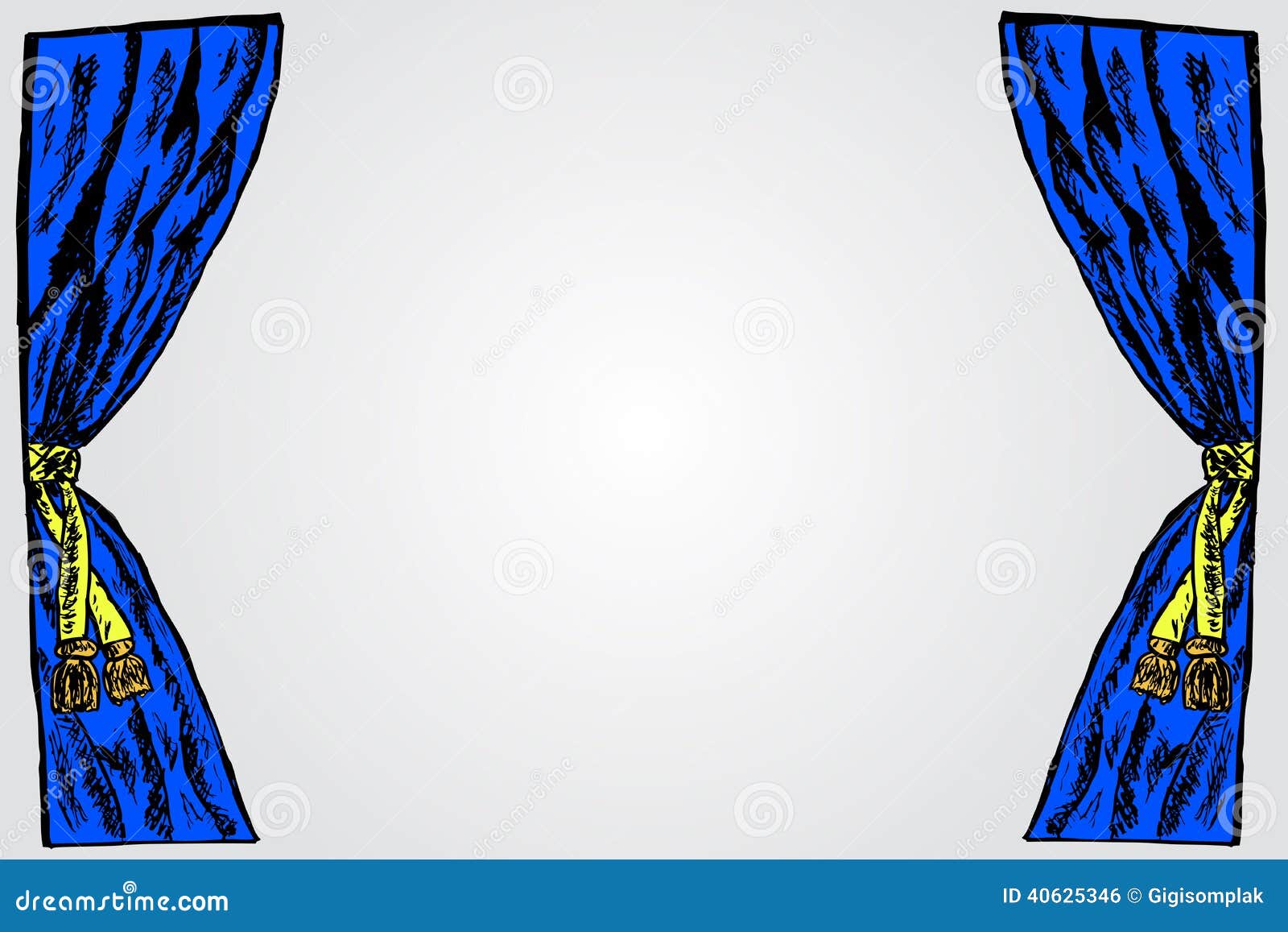 Draw Curtain Cartoon Vector | CartoonDealer.com #41732913