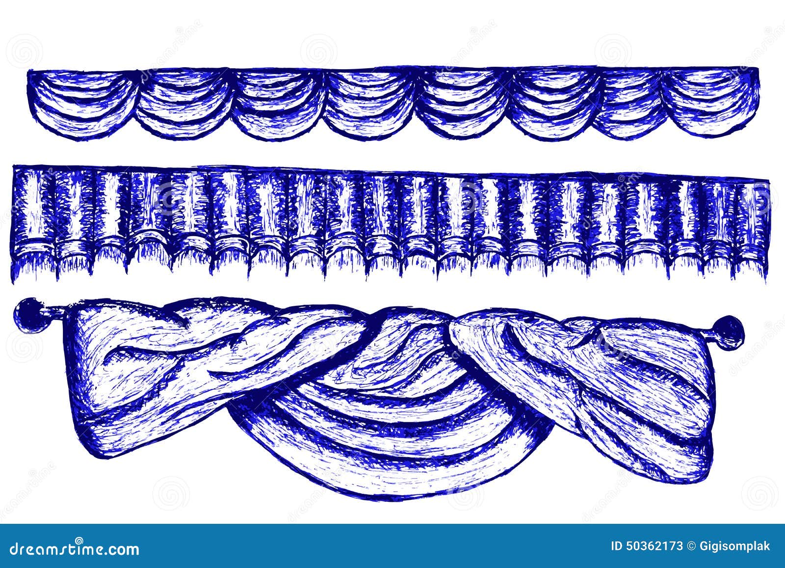 Draw Curtain Cartoon Vector | CartoonDealer.com #41732913