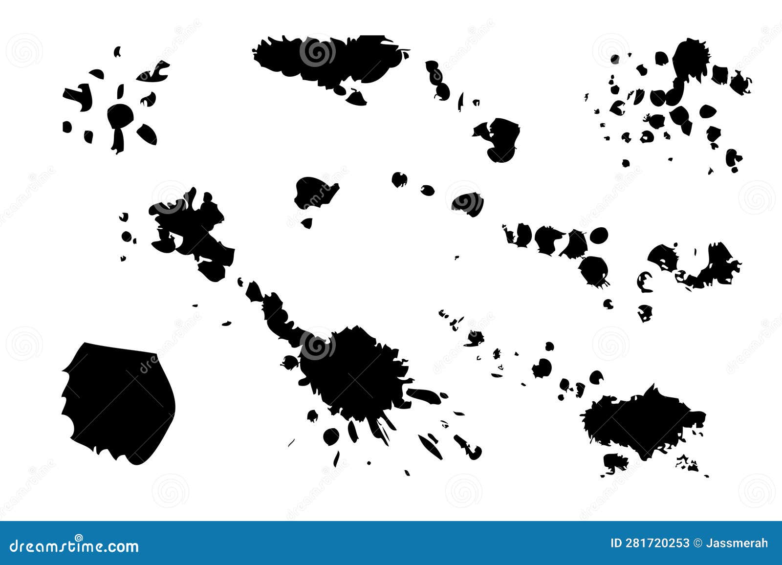 Hand Draw Sketch Splat, Splash, Spill Paint, Isolated on White Stock ...